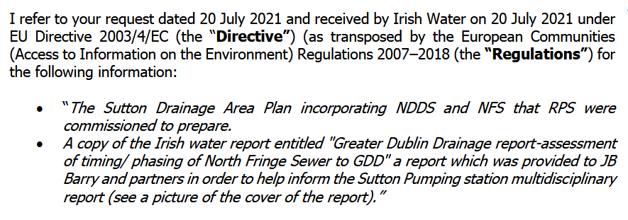 AIE request to Irish Water: Sutton Drainage Area Plan – Useful Data for ...