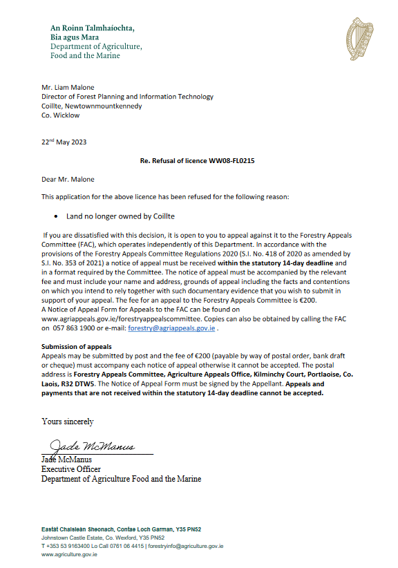 Coillte Felling Licence WW08-FL0215 – Useful Data for Irish River ...